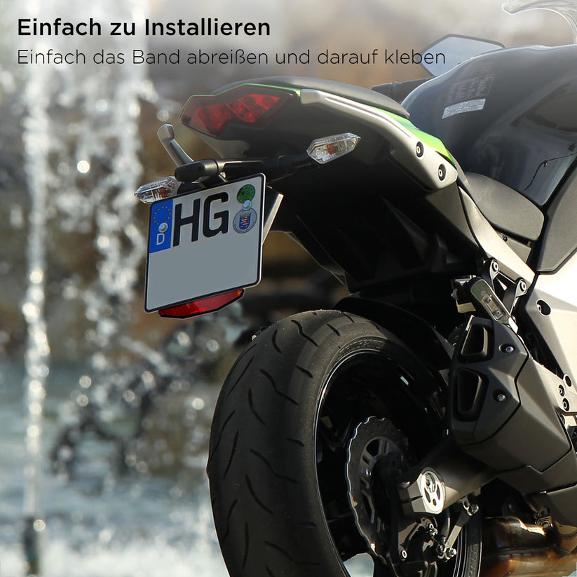 E4 Motorrad Rückstrahler mit Aluminiumplatte - Selbstklebend für ...